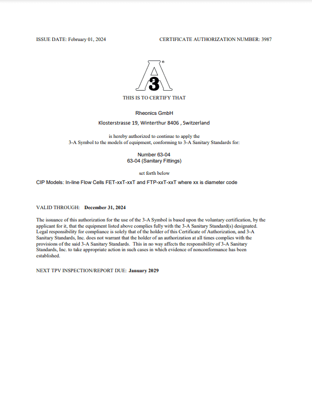 3-A certified Rheonics process viscometer and density meter » rheonics ...