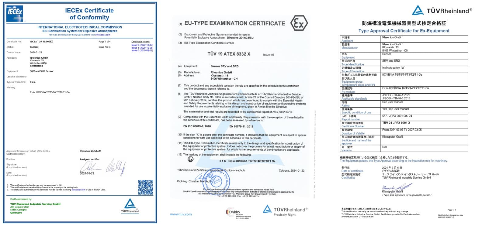 Certificates » rheonics :: viscometer and density meter